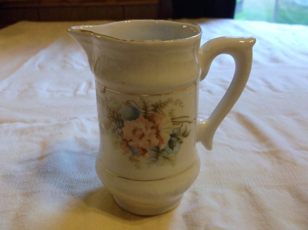 Vintage Porcelin Creamer With Floral Pattern - Etsy