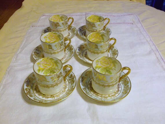 Vintage Stanley Bone China Set of 6 Teacups and 6 Saucers | Etsy