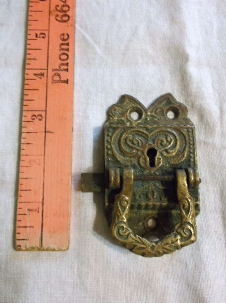 Vintage Decorative Embossed Lever-action Brass Door Lock - Etsy