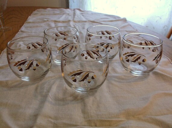 Vintage Drinking Glasses Set of 5 | Etsy