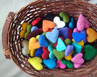 Jumbo Wool Felt Hearts Mix and Match, Wool Felted Hearts 3cm 5cm 7cm ...
