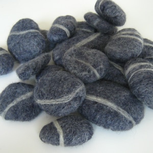 5 Felt Stones, Felt Pebbles, Felt Rocks, Wool Felt Sea Stones, Felt ...