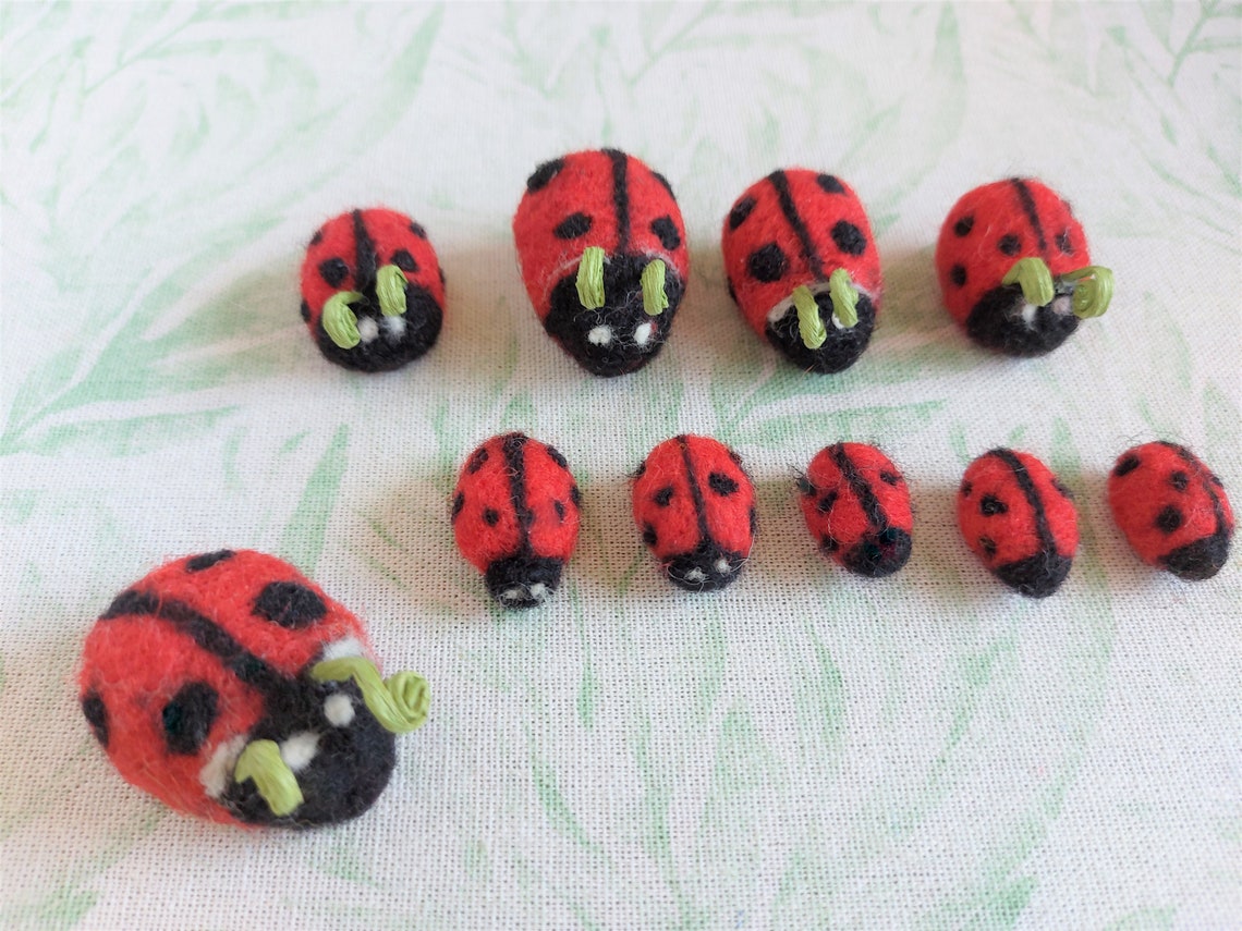 Felted Ladybug / Wool Felt Ladybug / Felted Insect / Needle - Etsy UK