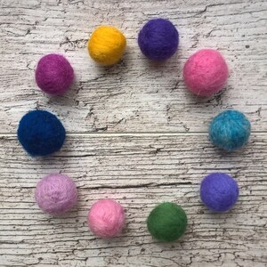Wool Felt Balls, Mix and Match Wool Felt Balls, Multicolored Felted ...
