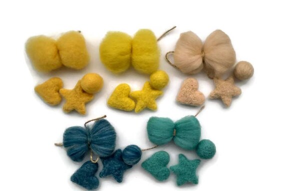 Wool Samples Felt Balls Felt Hearts Felt Stars Wool | Etsy