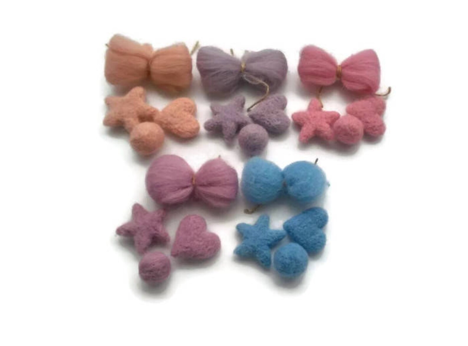 Wool Samples Felt Balls Felt Hearts Felt Stars Wool | Etsy