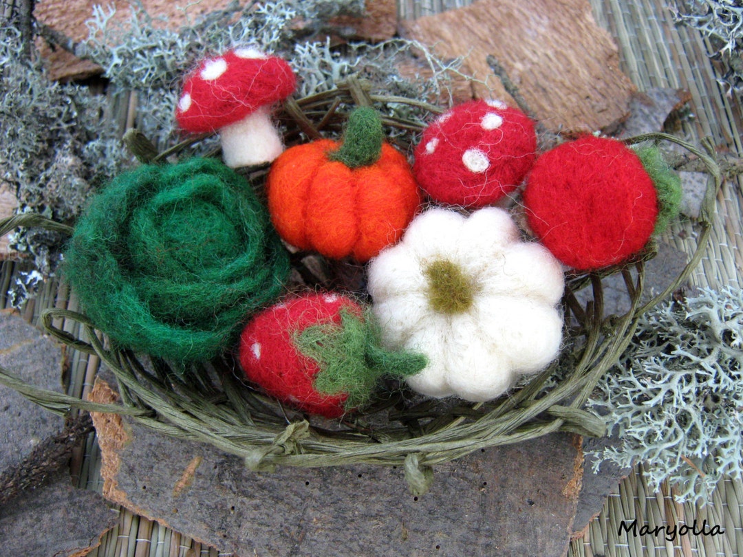 Mini Centerpiece, Dinner Decor, Wool Felt Fruit Felt Vegetables, Play ...
