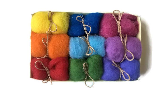 Wool Roving for Needle Wet Felting DIY Craft Kit Natural | Etsy