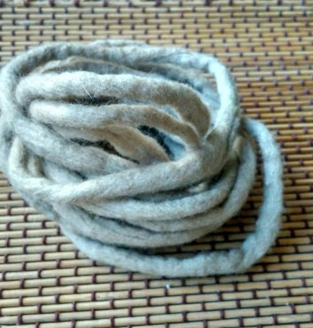 100% Wool Felt Cord - Gray Wool Felted Cord, Wool Felt Rope - Wool Felt ...