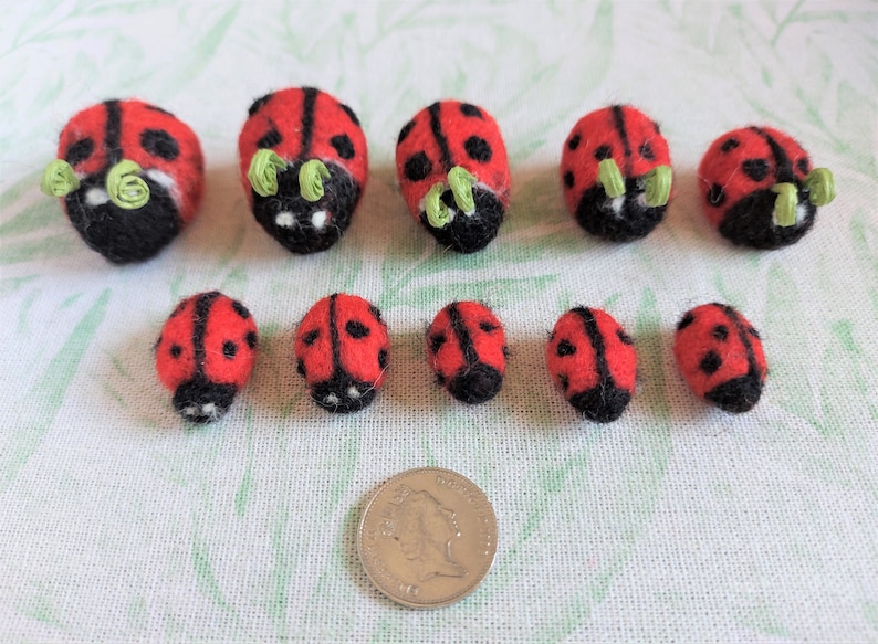 Felted Ladybug / Wool Felt Ladybug / Felted Insect / Needle - Etsy UK