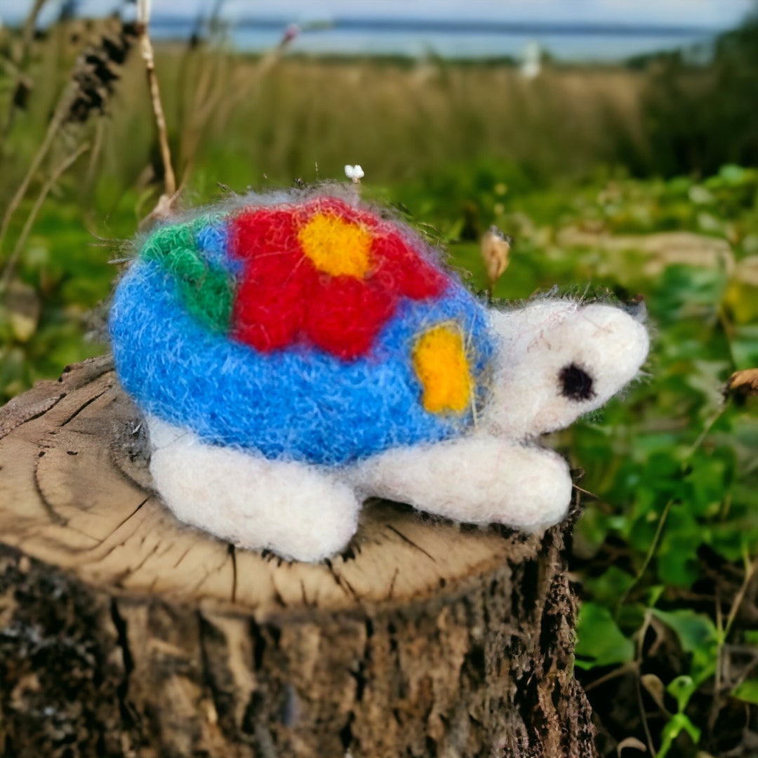Felt Baby Turtle Toy - Blue Turtle Felt Toy - Wool Felted Mini Turtle ...