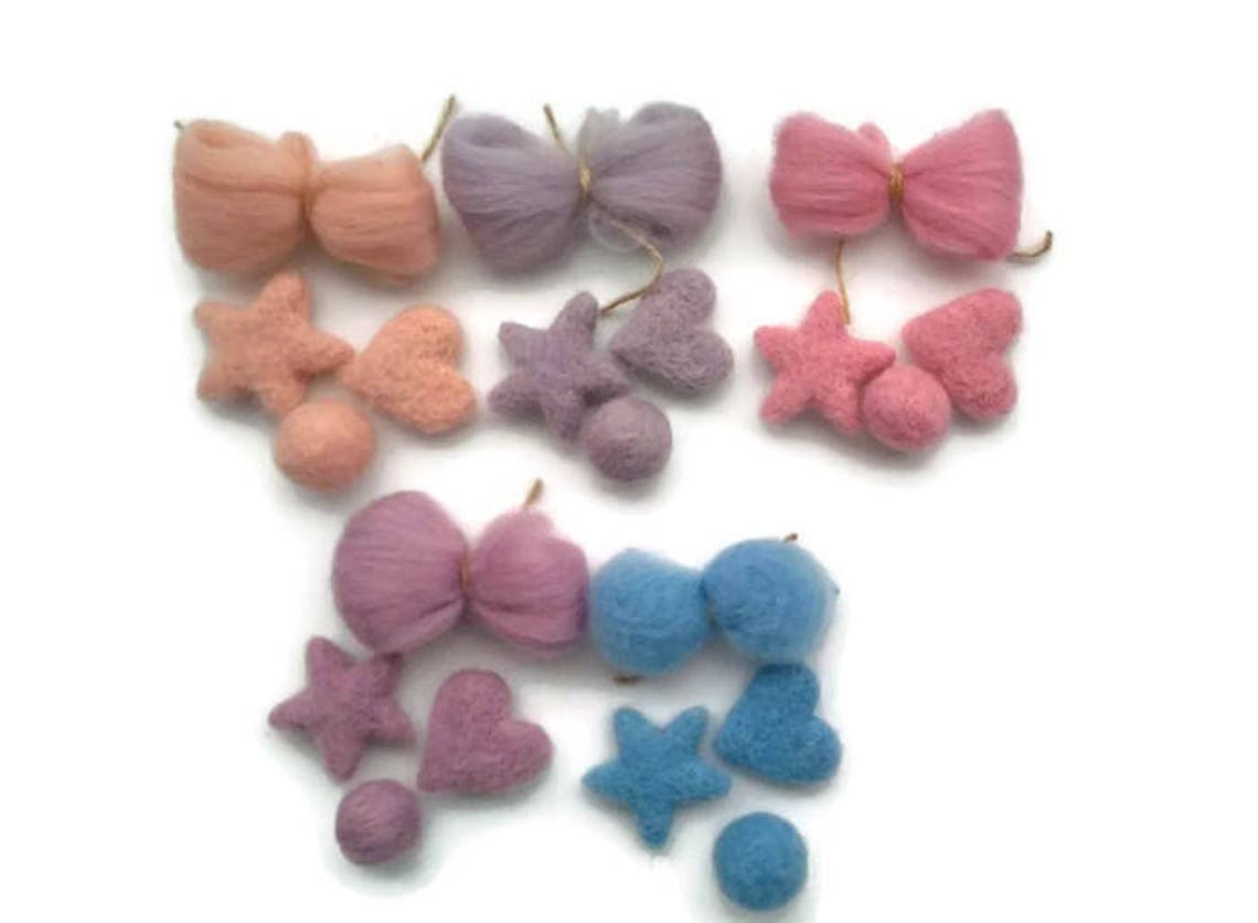 Wool Samples Felt Balls Felt Hearts Felt Stars Wool | Etsy