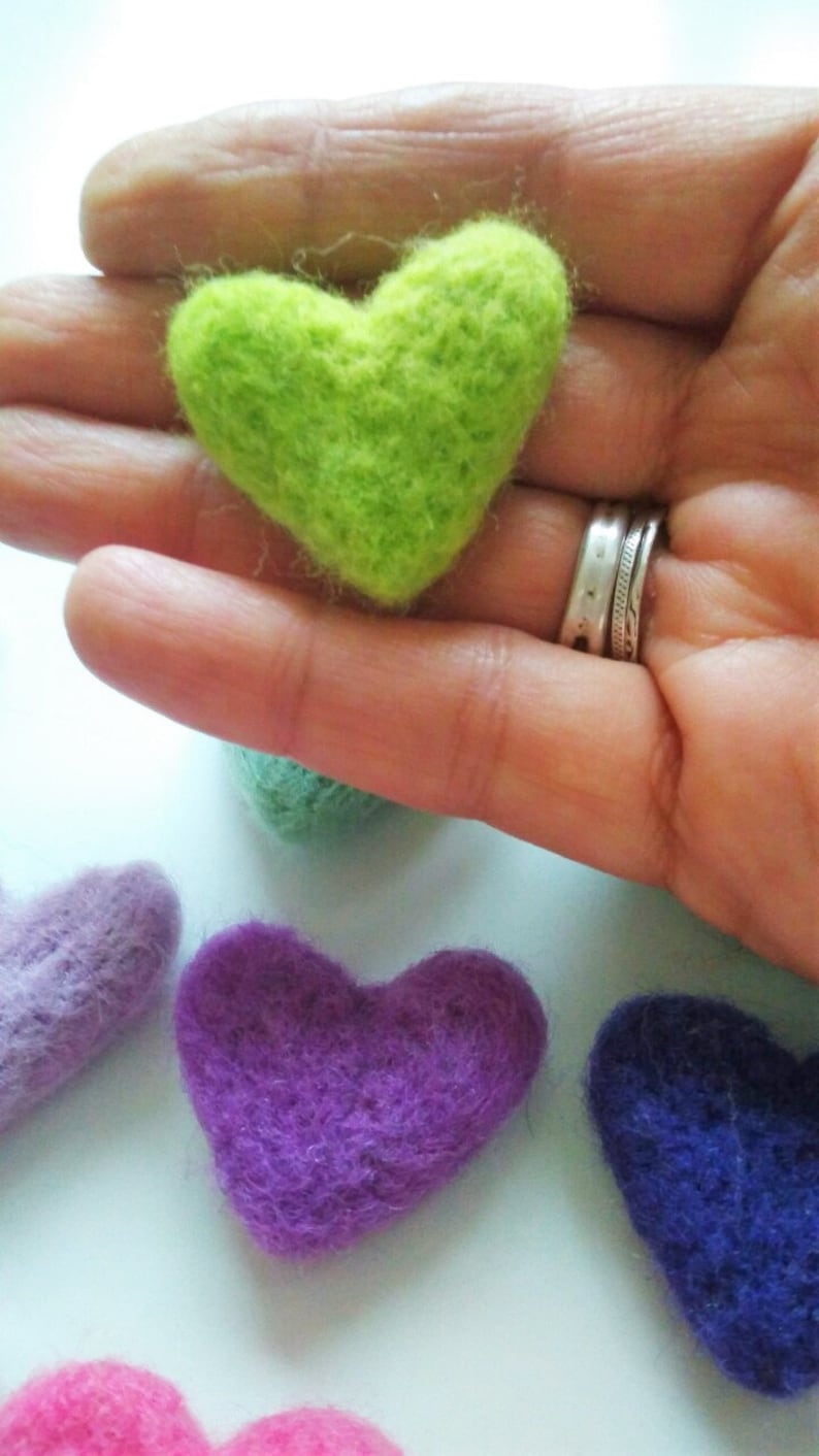 10 Wool Felt Hearts for DIY Custom Banner Wool Felted Hearts - Etsy