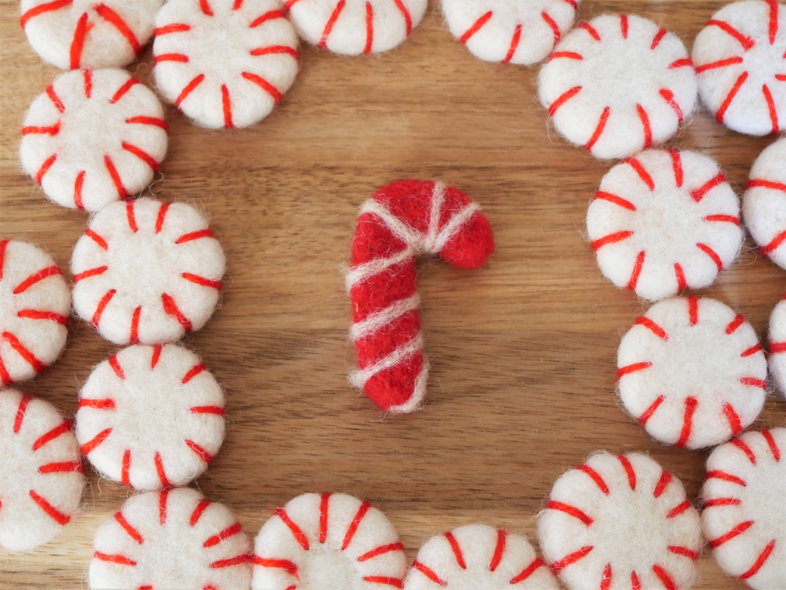 Felt Candy Cane 100% Wool Felt | Felt Candy Canes | Christmas Felt ...