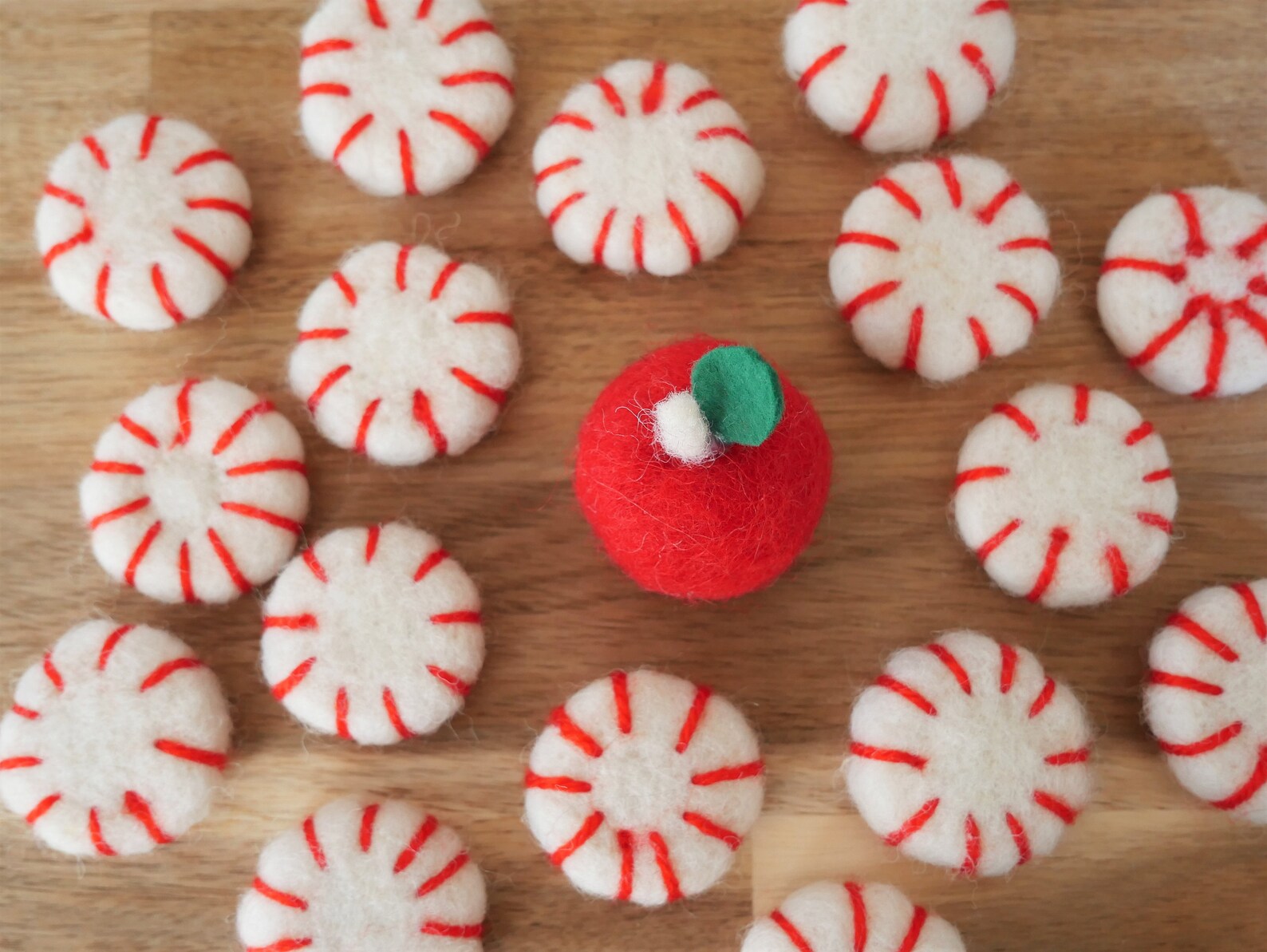Felt Apple 100% Wool Felt Red Wool Felted Apples for | Etsy