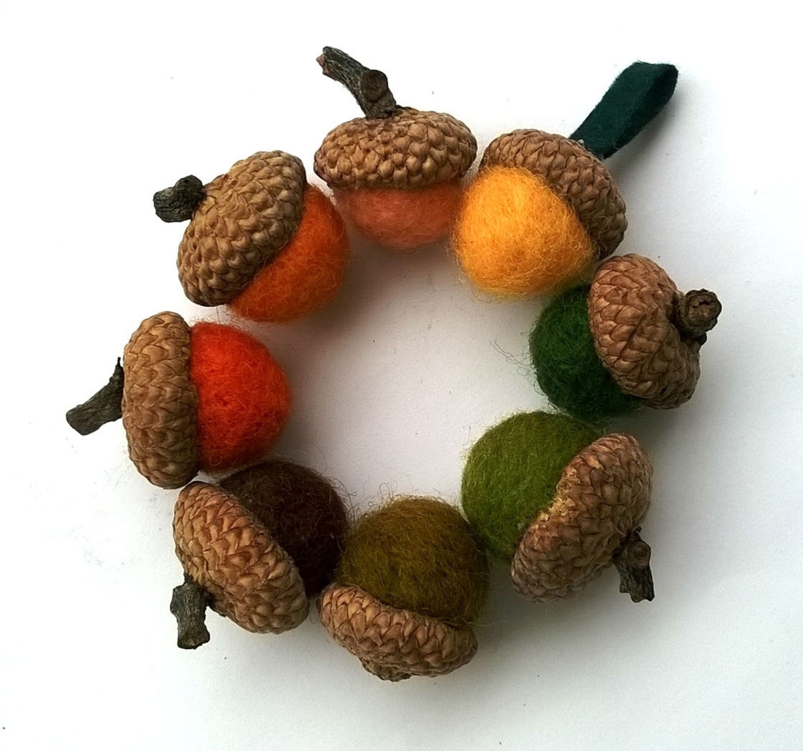 8 felt acorns felt balls woodland decor acorn beads acorn | Etsy