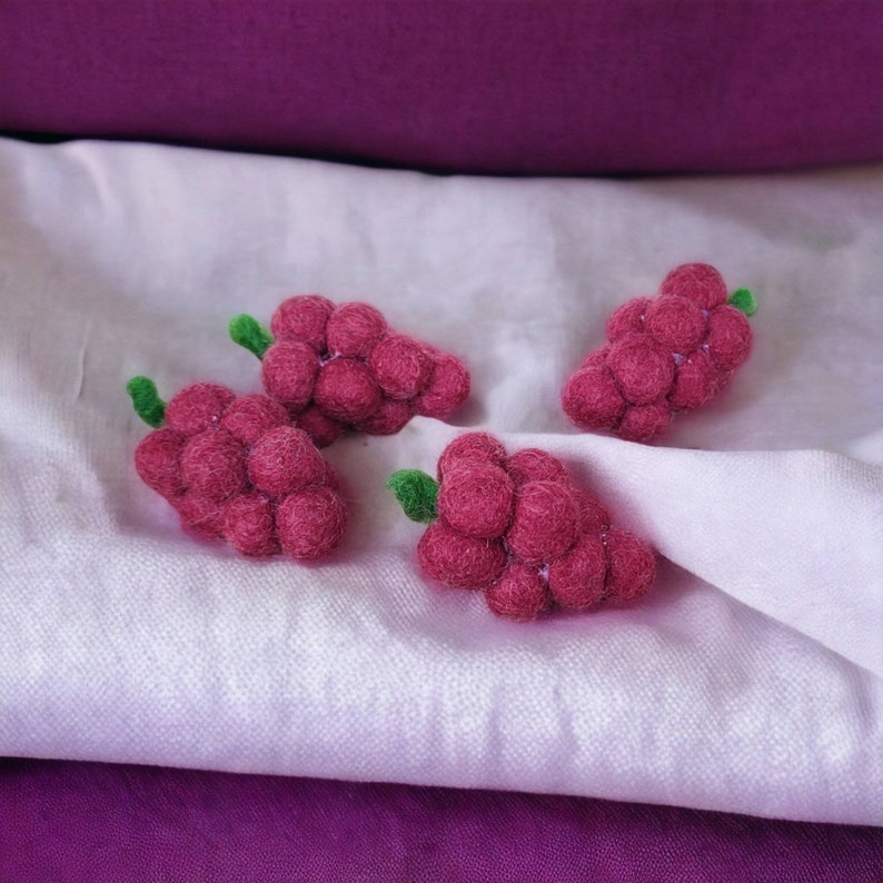 Felt Grapes - Pink Grapes - Felted Grapes - Red Grapes - Felt Cardinal ...
