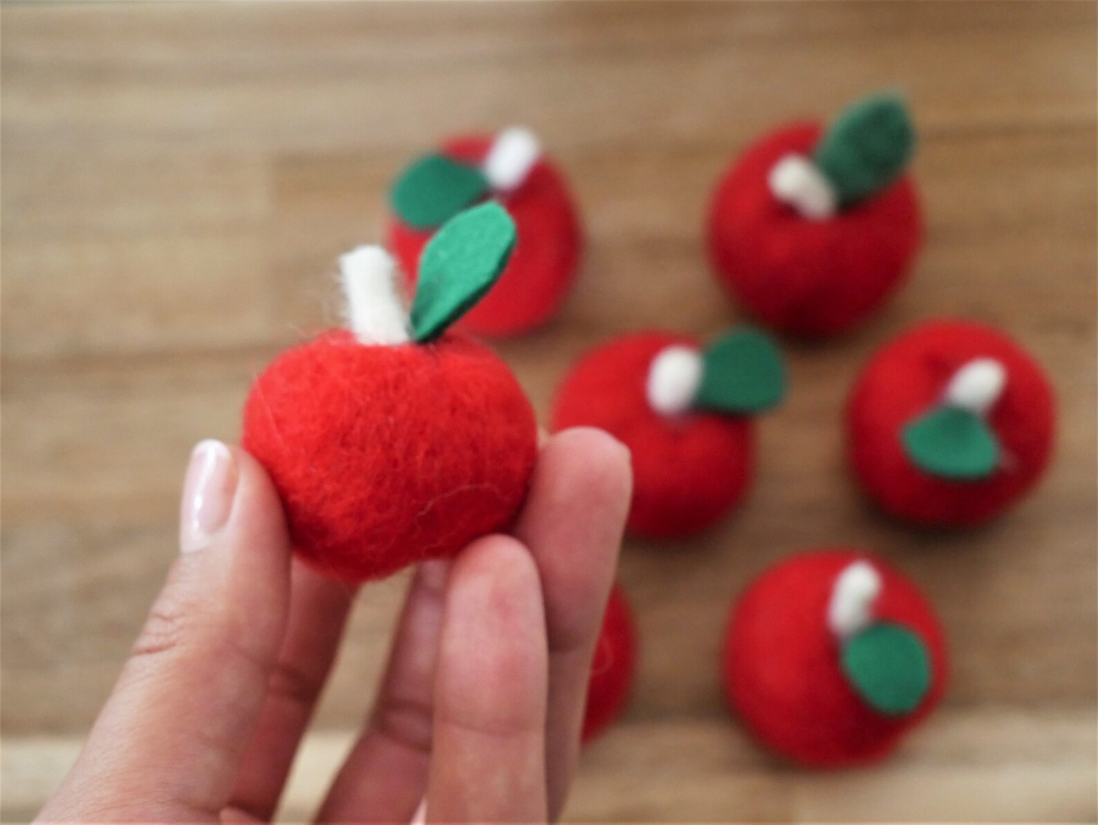 Felt Apple 100% Wool Felt Red Wool Felted Apples for | Etsy