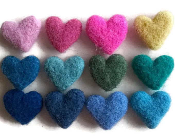 Jumbo Wool Felt Hearts Mix and Match, Wool Felted Hearts 3cm 5cm 7cm ...
