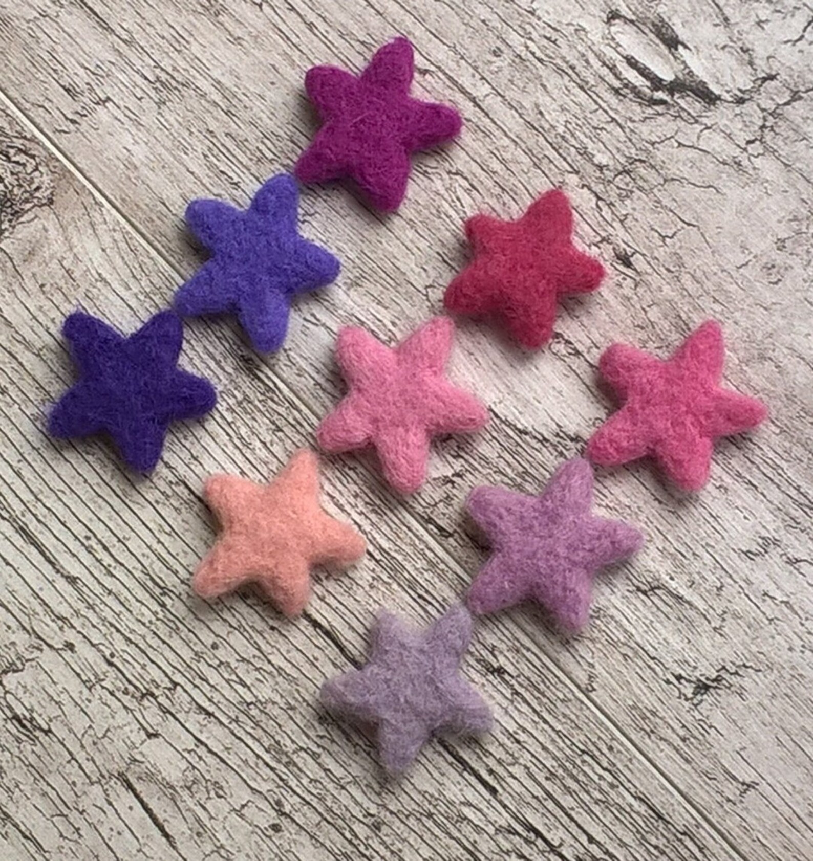 Felt Star Pom Pom Wool Felt Stars Felted Stars Pink Star - Etsy