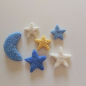 Moon and Stars Felt Mobile, Felt Baby Mobile, Felt Balls, Felt Ball ...