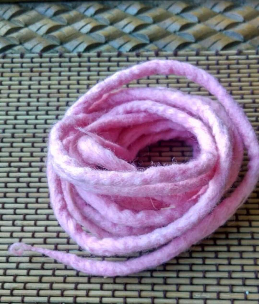 100% Wool Felt Cord - Pink Wool Felted Cord, Wool Felt Rope - Wool Felt ...