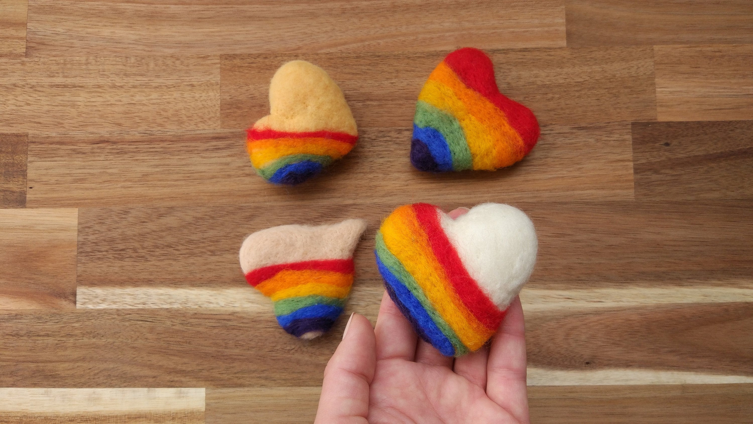 Felt Hearts Rainbow Heart 3cm 5cm 7cm 10cm Mini Wool Felt | Etsy