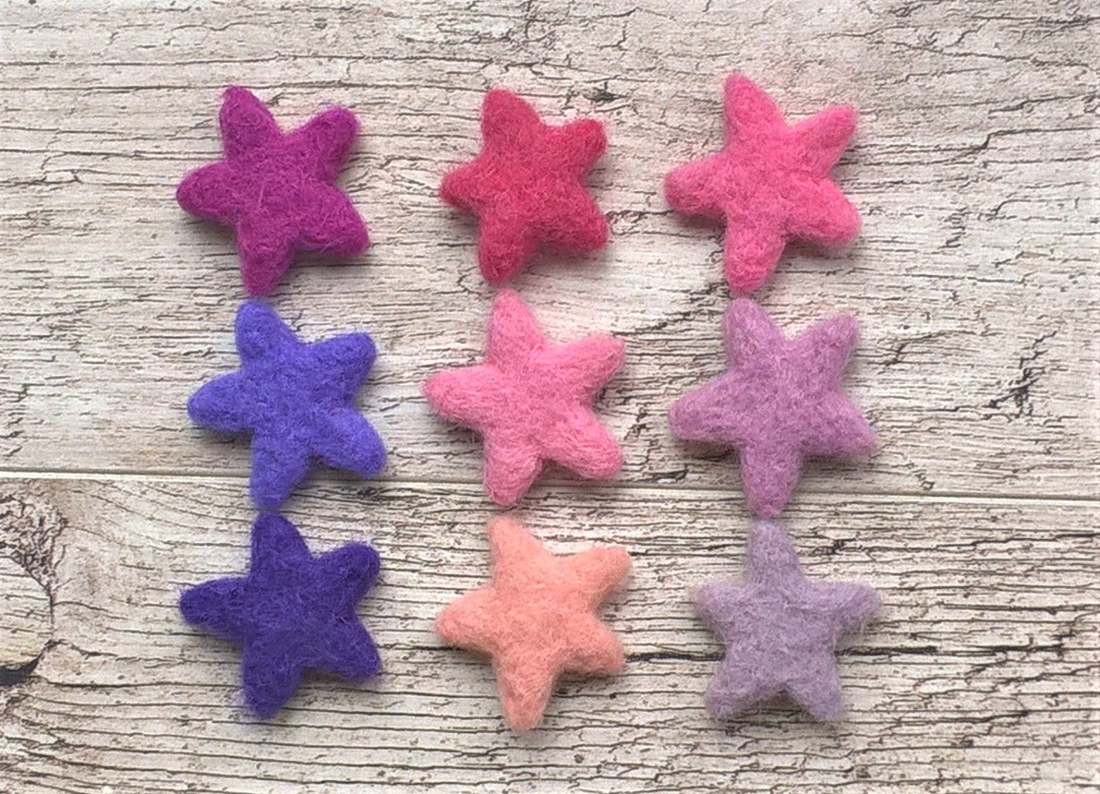 Felt Star Pom Pom Wool Felt Stars Felted Stars Pink Star | Etsy