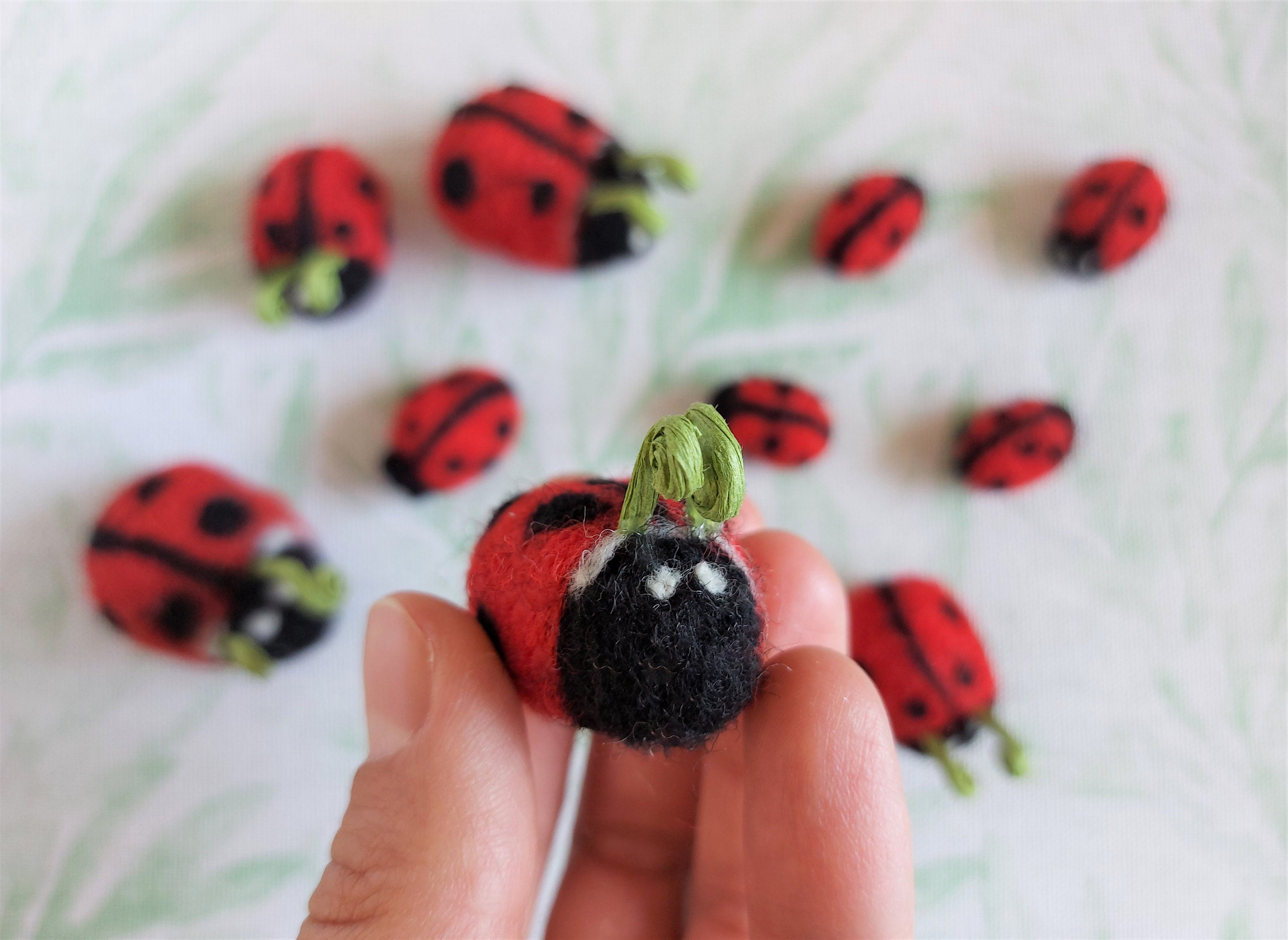 Felted Ladybug / Wool Felt Ladybug / Felted Insect / Needle - Etsy UK
