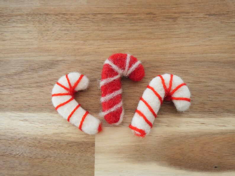 Felt Candy Cane 100% Wool Felt | Felt Candy Canes | Christmas Felt ...
