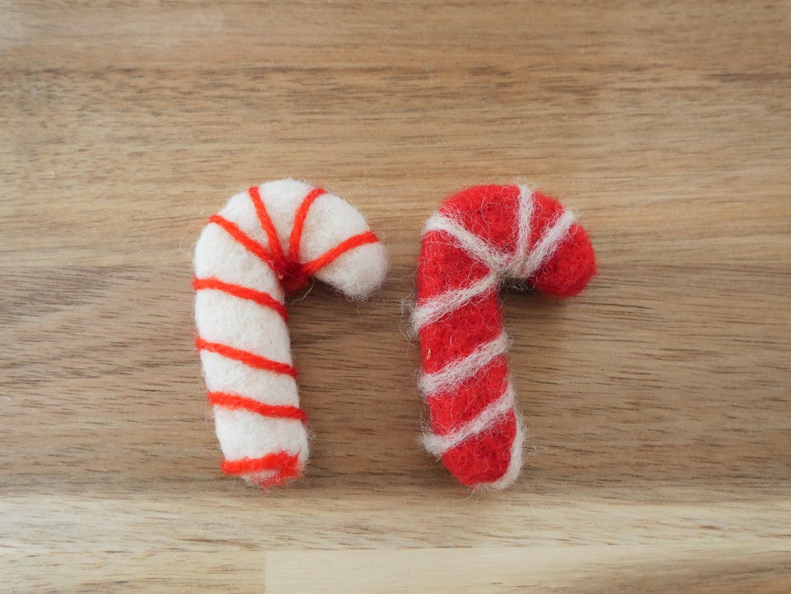 Felt Candy Cane 100% Wool Felt Felt Candy Canes Christmas - Etsy