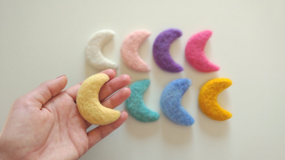 Felt Moons - Felted Moons - Wool Felt Moons - Felt Balls - Moon Baby ...