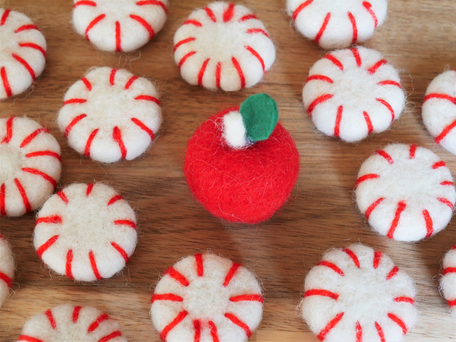 Felt Apple 100% Wool Felt Red Wool Felted Apples for | Etsy