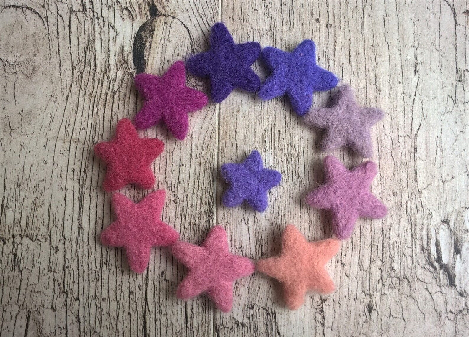 Felt Star Pom Pom Wool Felt Stars Felted Stars Pink Star - Etsy