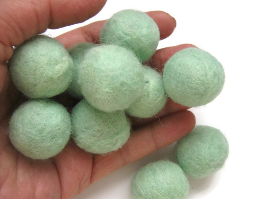 Wool Felt Balls - Mint Green Color Wool Felt Balls - Felted Balls in ...