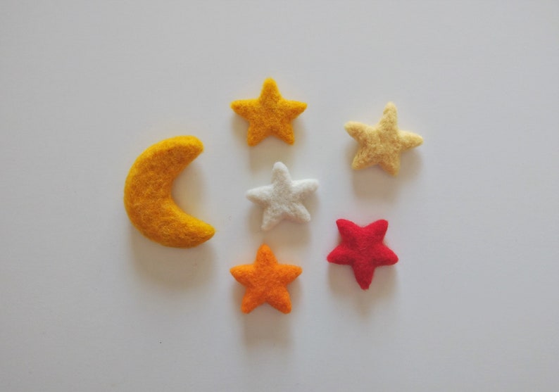Felt Moon and Stars | Yellow Moon and Stars | Newborn Moon and Stars ...