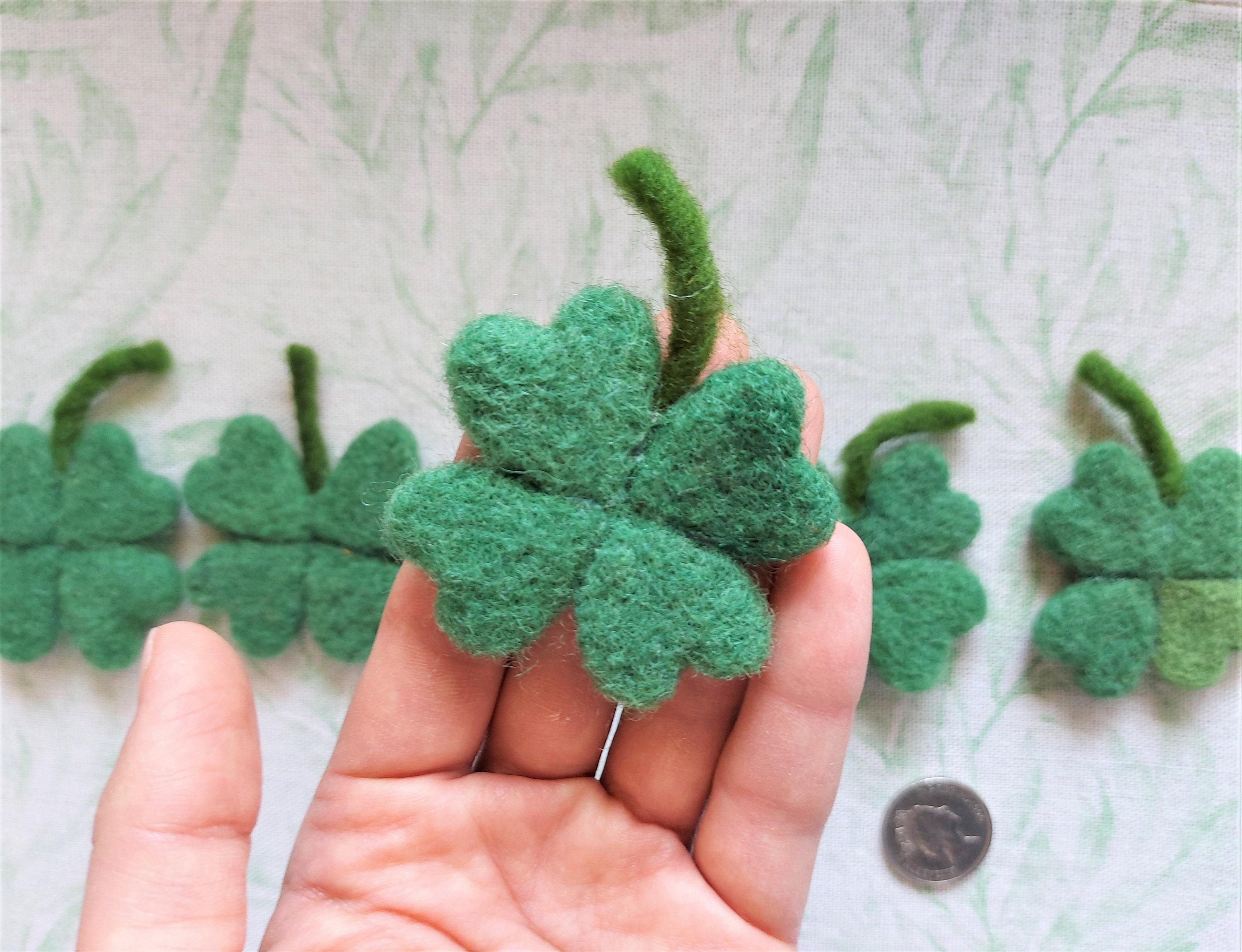 Mini Felt Shamrocks / Four Leaf Clovers / Mini Felt Clovers / | Etsy