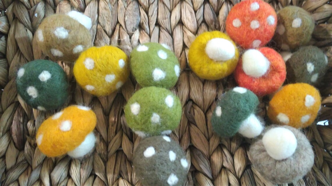 Felt Forest Mushrooms / Felt Forest Toadstool / Needle Felted - Etsy