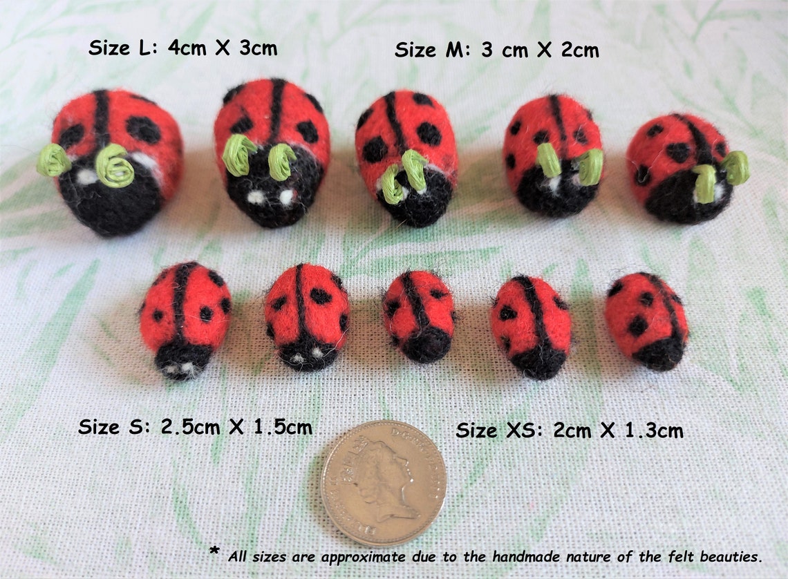Felted Ladybug / Wool Felt Ladybug / Felted Insect / Needle - Etsy UK