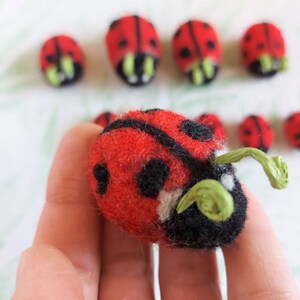 Felted Ladybug / Wool Felt Ladybug / Felted Insect / Needle Felt ...