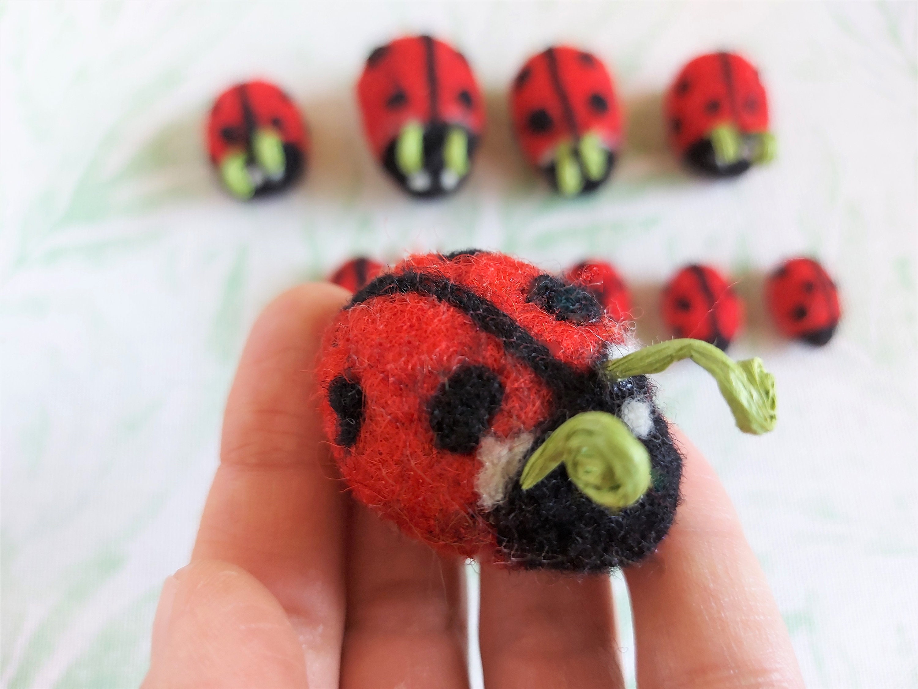 Felted Ladybug / Wool Felt Ladybug / Felted Insect / Needle - Etsy UK