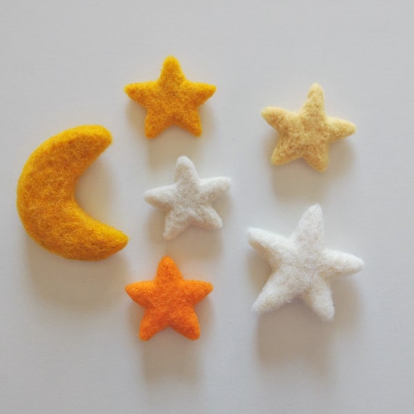Felt Moon and Stars - Etsy