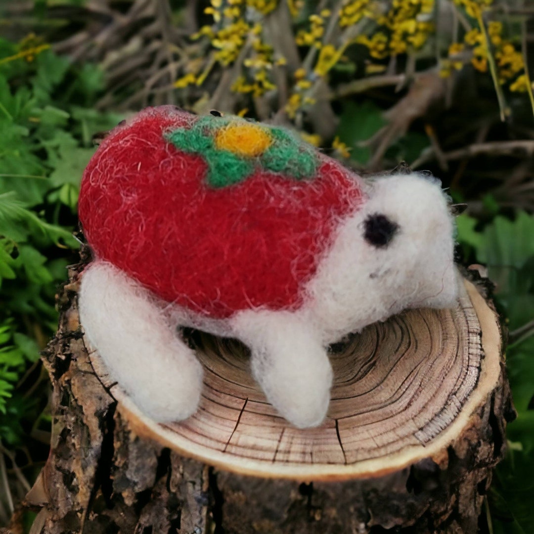 Felt Baby Turtle Toy - Red Turtle Felt Toy - Wool Felted Mini Turtle - Etsy