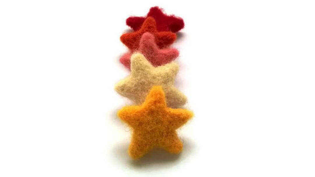 Wool Felt Stars, Large and Small Celestial Felt Stars, Set of 5 or 10 ...