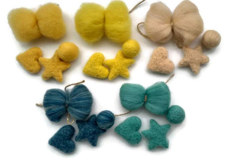 Wool Samples Felt Balls Felt Hearts Felt Stars Wool | Etsy
