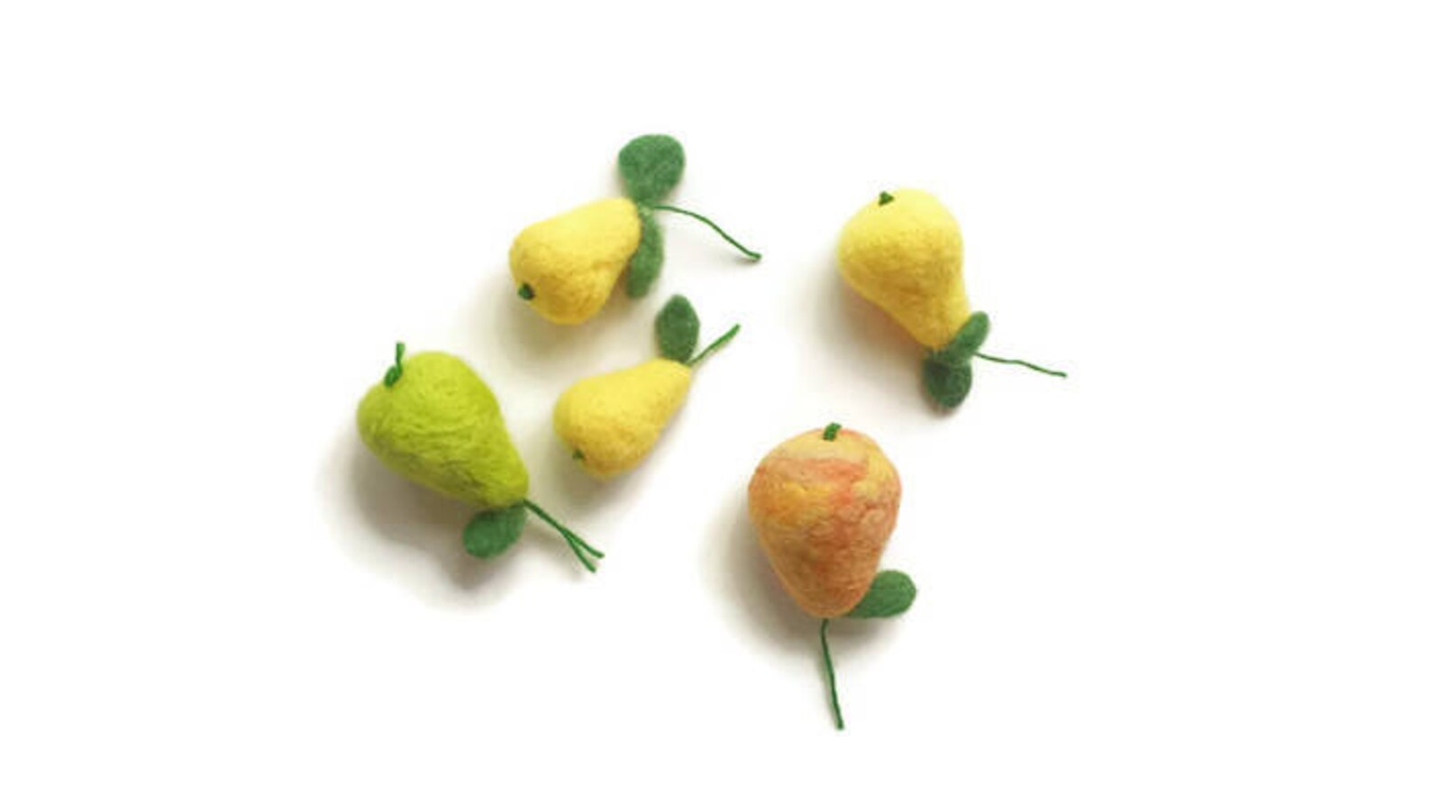 Felt Pears - 100% Wool Felted Pears - Felt Fruit - Felt Food - Waldorf ...