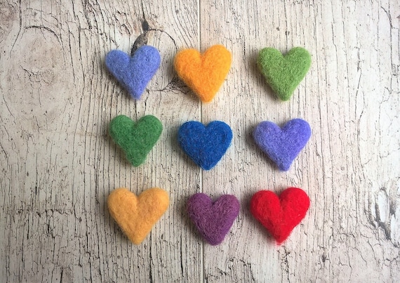 Wool Felt Hearts Pick Your Own Colors Jumbo Felt Hearts | Etsy