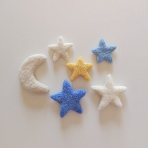 Moon and Stars Felt Mobile, Felt Baby Mobile, Felt Balls, Felt Ball ...