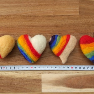 Rainbow Hearts 1 Felt Hear Rainbow, Large Felt Heart, Jumbo Size Hearts ...