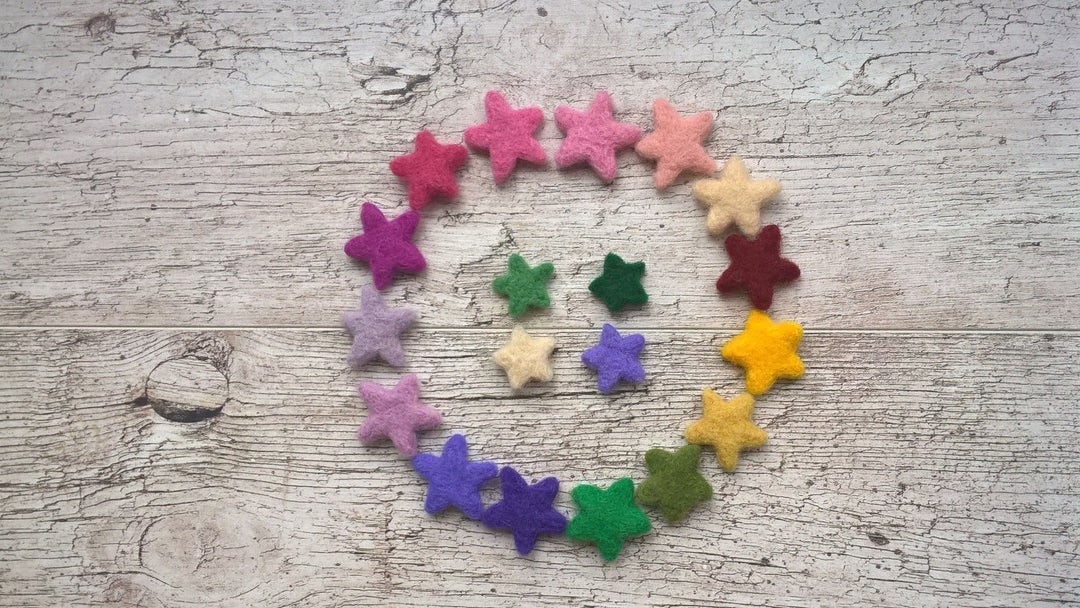 5 Felt Stars, Felted Stars, Wool Felt Stars, Wool Felted Stars, Felt ...